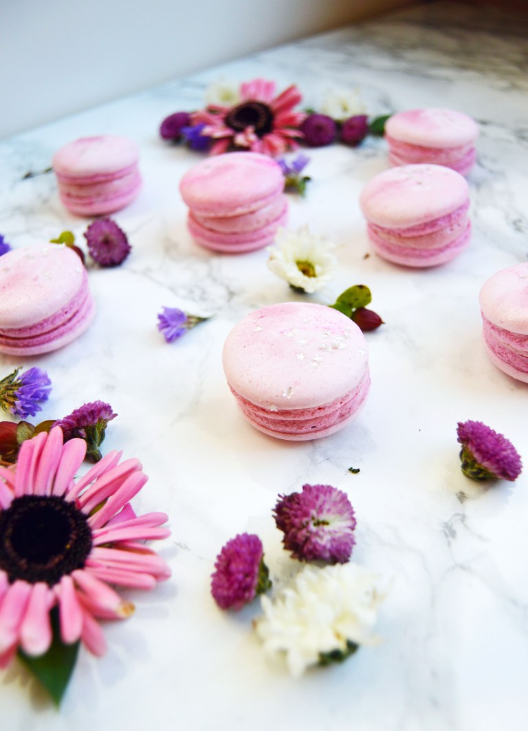 Raspberry Rosé Macarons